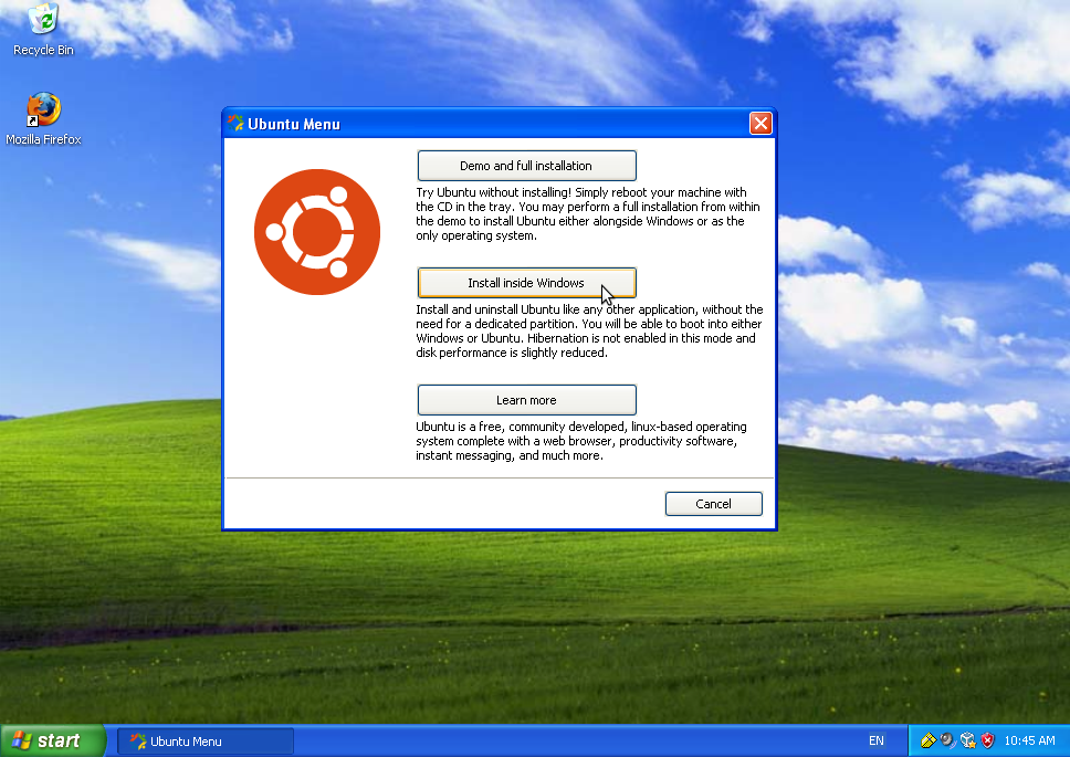 Matt's blog: Wubi: installing Ubuntu inside Windows Matt's blog: Wubi: installing Ubuntu inside Windows